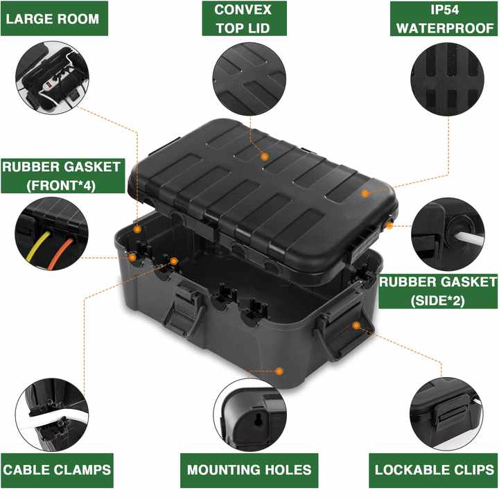 Waterproof Junction Box for Outdoor Extension Cords - IP54 Weatherproof ...
