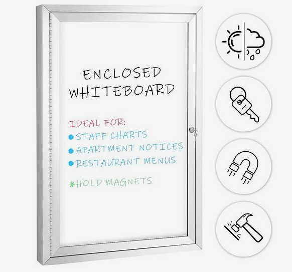 A3 Lockable White Board Enclosed Frame Waterproof Outdoor Frame ...