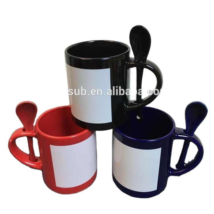 11oz Ceramic Sublimation Mug Set with Spoon - Customizable