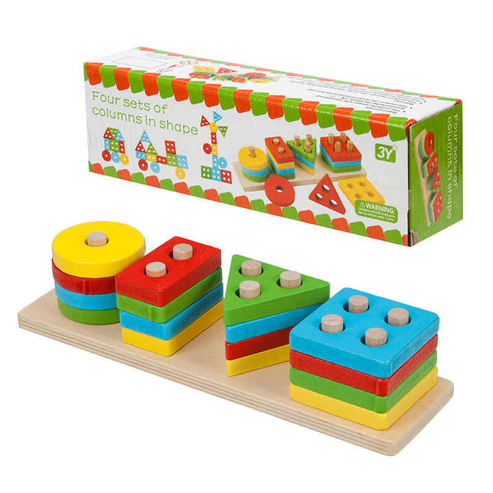 Kids Early Educational Montessori Hands-on Building Block Wooden ...