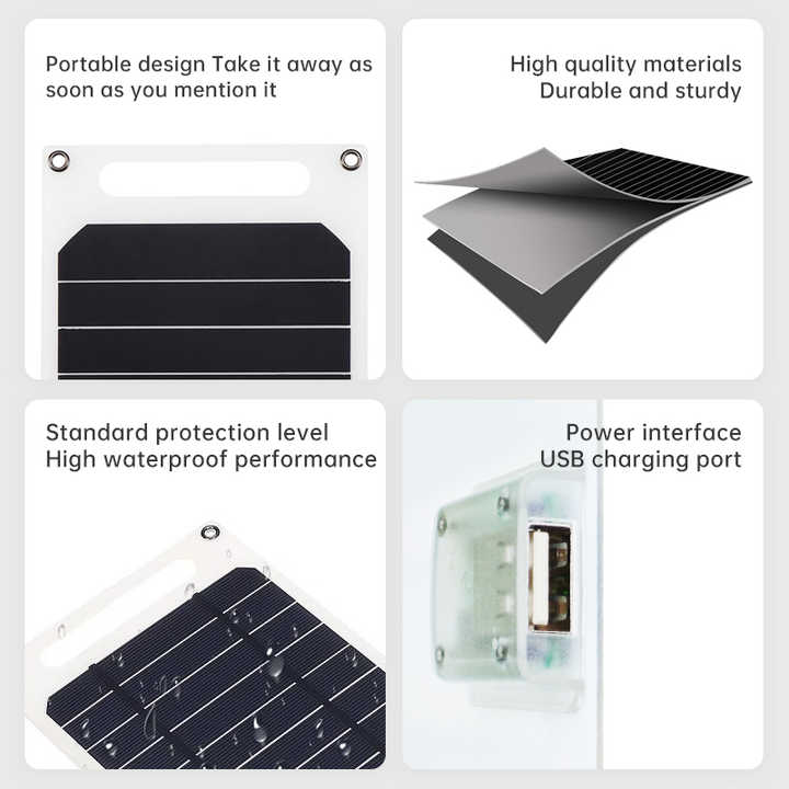 10W Flexible Solar Panels - Perfect for Outdoor & Camping
