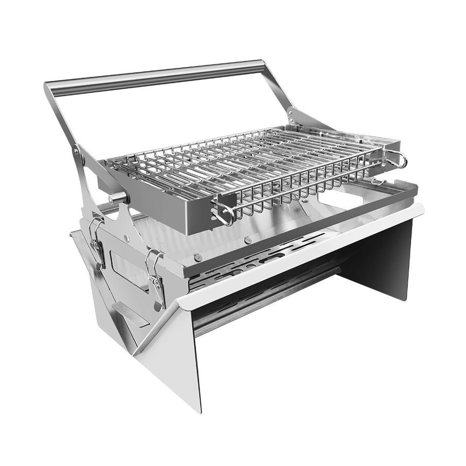 Portable Camping Flip BBQ Grill - Foldable & Rotating Design