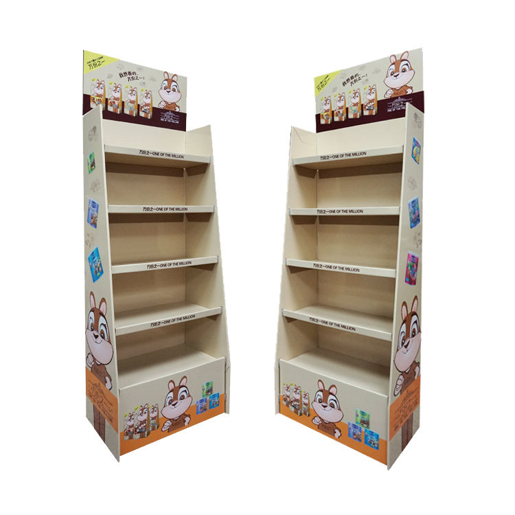 Pop Corrugated Cardboard Display Stand CMYK Printed Paper Display Rack ...