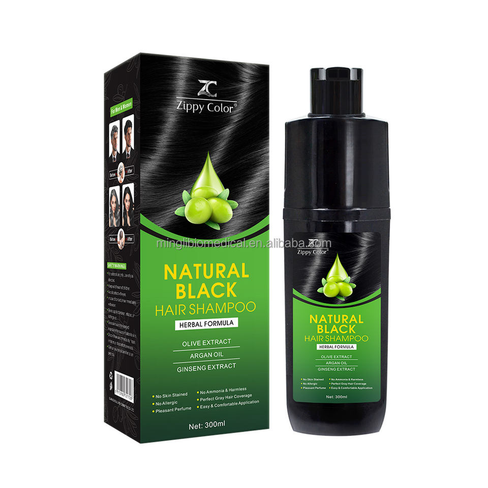 Factory Price Men's Herbal Fast-Acting Black Magic Hair Dye Shampoo ...