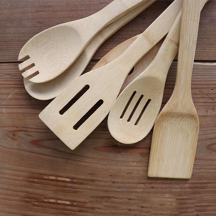Factory Suppliers 30cm Natural Bamboo Cooking Utensil Set Kitchen ...