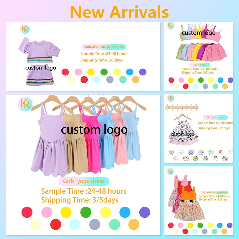 Kerui Customized Color Logo Girls Lucky Box Summer Yoga One-Piece Dress ...