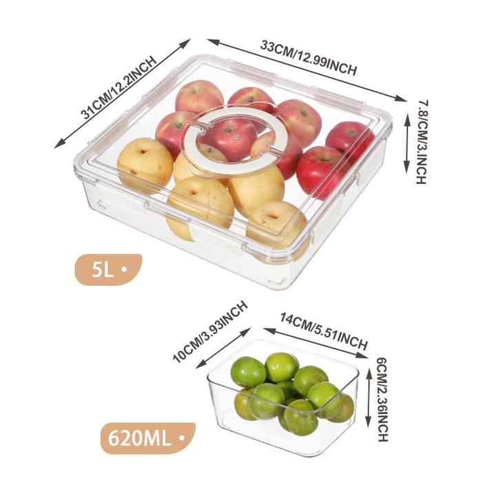 Portable 6 Compartment Clear Snack Containers - Kids Snack Box