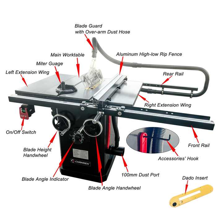 3HP Cabinet Table Saw Machine for Woodworking - Precision