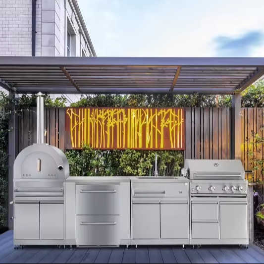Stainless Modular Outdoor Kitchen - Full Set with Gas Grill