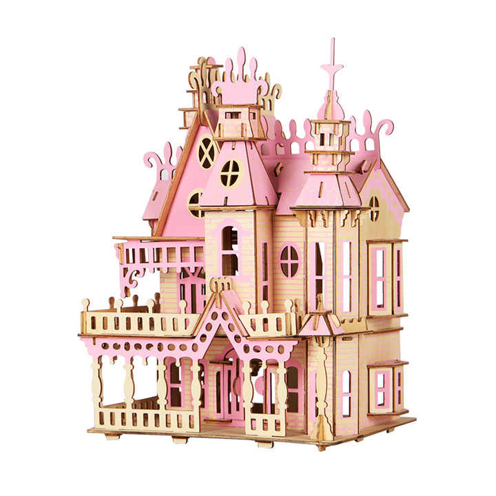 DIY Model Castle Building Natural Wood Color Jigh Quality Interesting ...