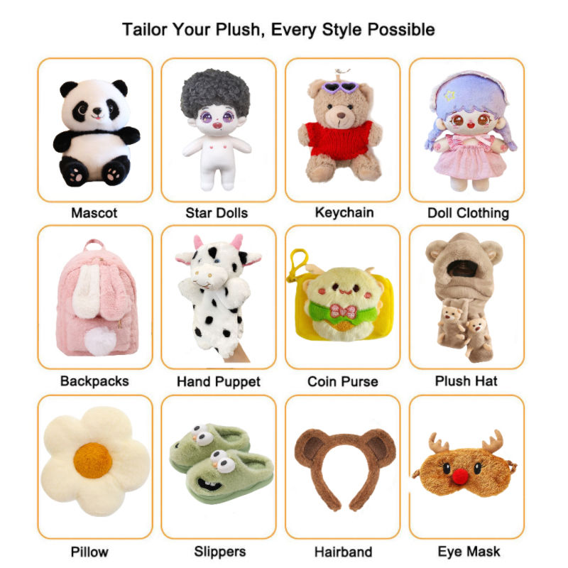 8inch Super Soft PP Cotton Embroidered Stress Relief Cute Adorable ...