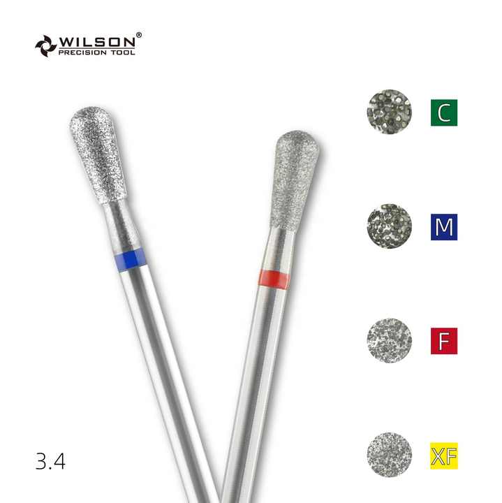 3.4mm Pear Shape Wilson Nail Bit Hot Cuticle Clean Drill Bit Nail ...