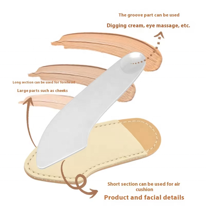 OEM Factory Stainless Steel Foundation Apply Spatula with PU Bag Mixing ...