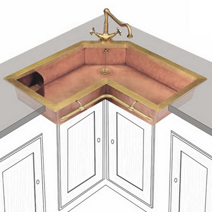 Custom Brass Kitchen Sinks - Triple Bowls & Farmhouse Style