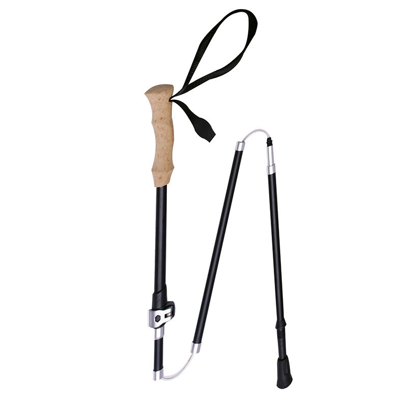 Collapsible Aluminum Trekking Poles with Cork Handle for Hiking Outdoor ...