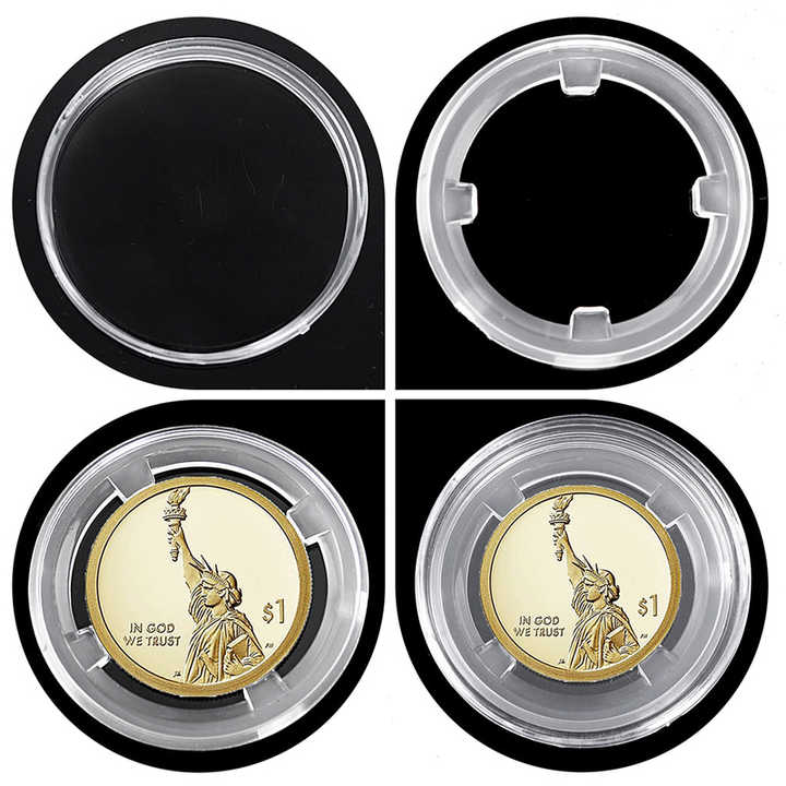 Custom Plastic Clear Acrylic Coin Capsules Holders 21mm-46mm