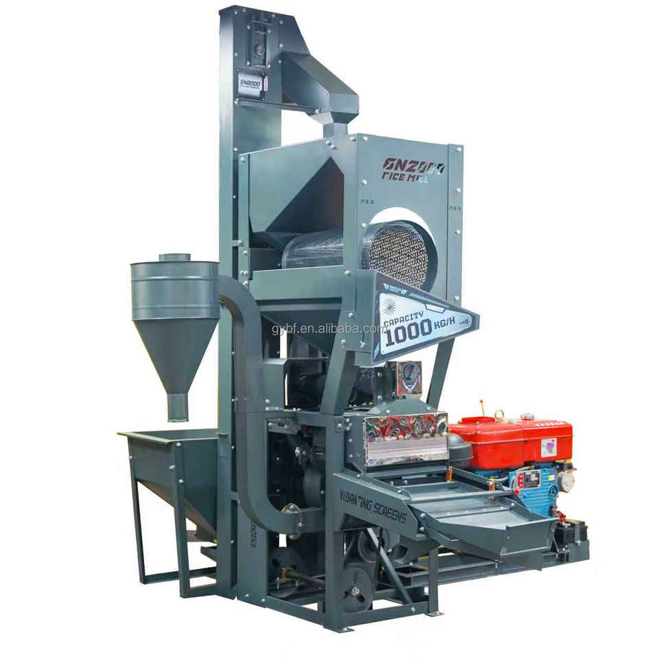 Diesel Engine Driving Commercial Paddy Rice Milling Machine with 1000kg ...