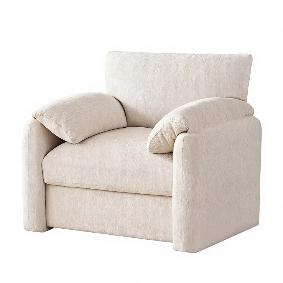 Ideal for Living Rooms Bedrooms Stylish Beige Single Seat Armchairs ...