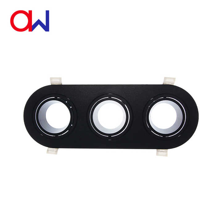 Triple head recessed mounted round frame housing GU10 MR16 white black ...