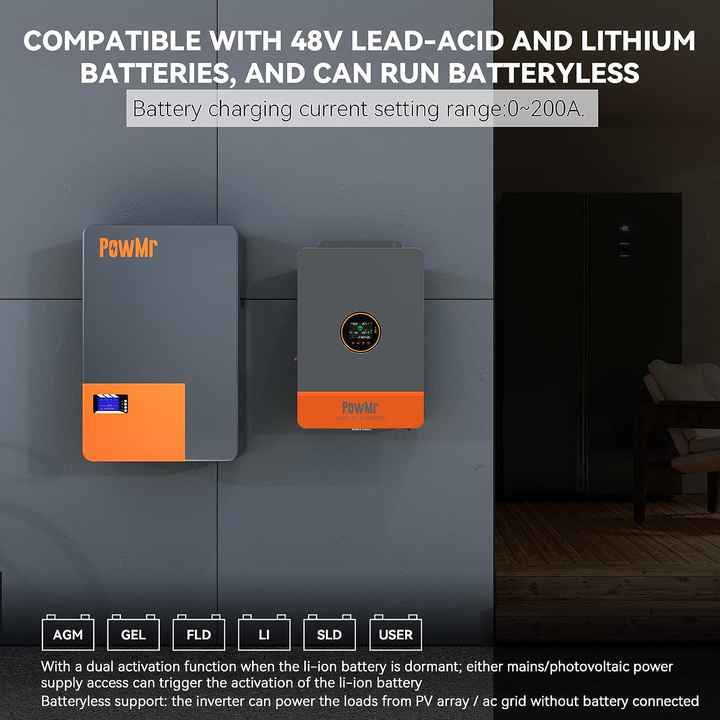 Powmr Split Phase Hybrid Inverter 10KW - Solar & Battery