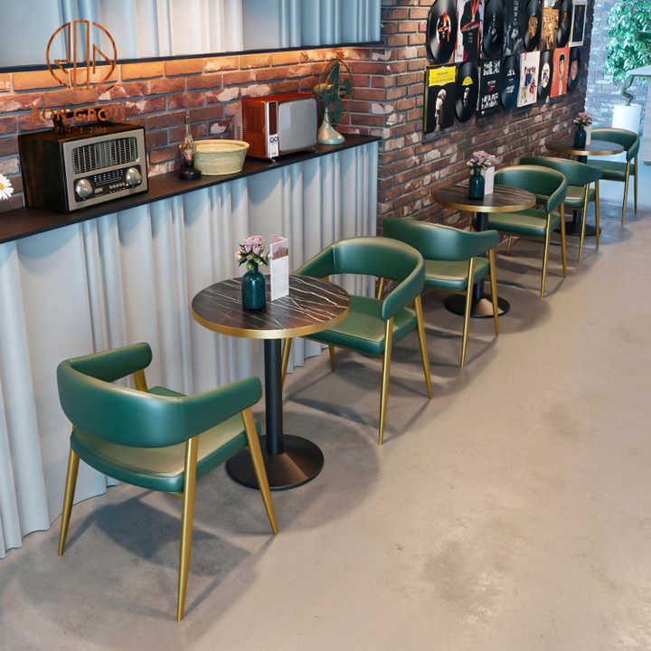 Modern Commercial Cafe Coffee Shop Furniture - Wood & Marble