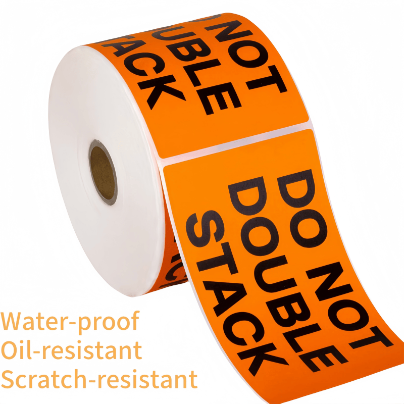 Self-Adhesive Warning Label: "Do Not Double Stack" in Orange| Alibaba.com