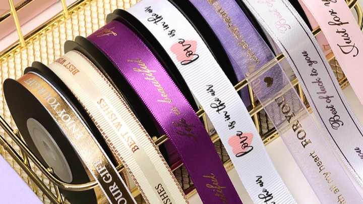 RIBEST Gift Wrap Grosgrain Customize Ribbon Printed With Logo Double ...