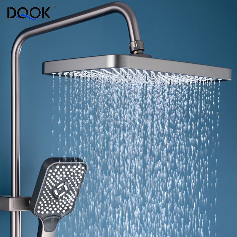 DQOK Contemporary Massage Piano Key Shower Set - Gray