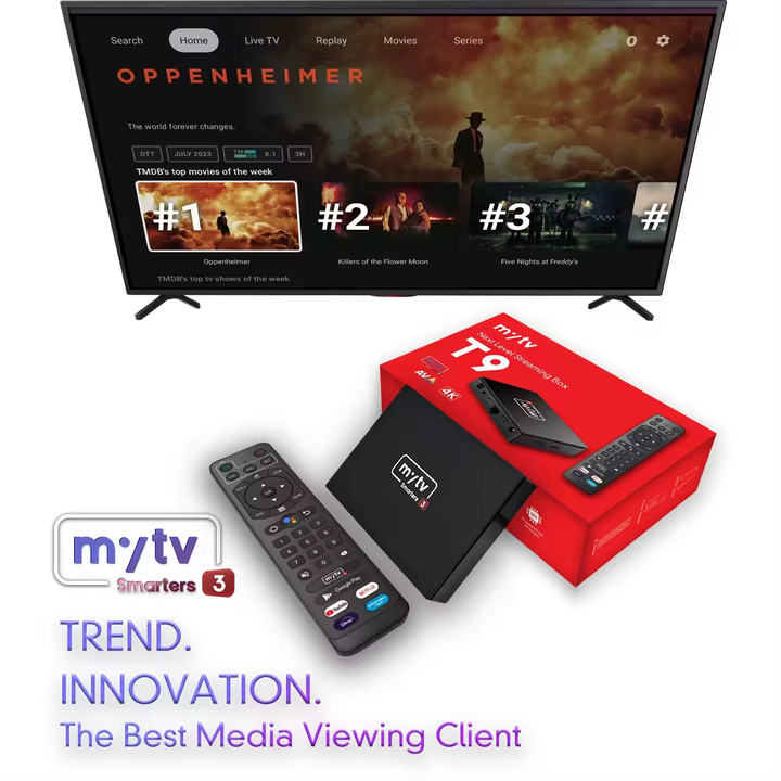 4K Android TV Box OTT Middleware mytv T9 Smarters 3 Player ATV UI BT ...