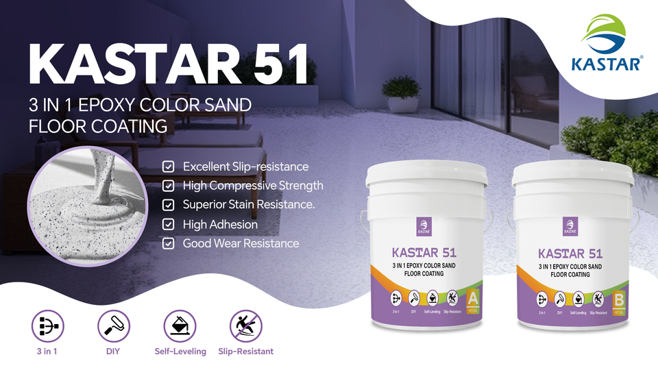 KASTAR 51 Epoxy Color Sand Floor Coating - Durable & Easy Clean