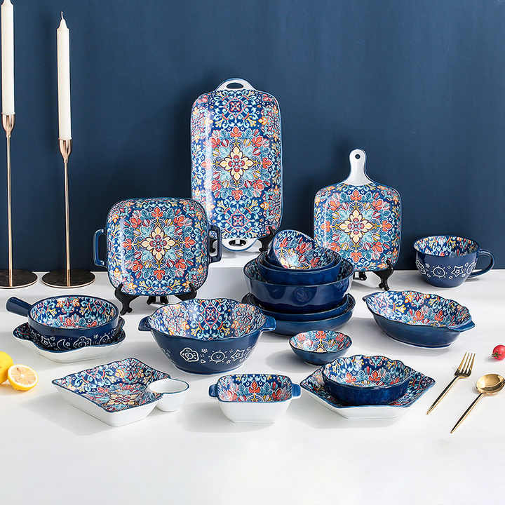 Middle East Bohemia Luxury Exquisite Ceramics Dinner Ware Set Bowl ...