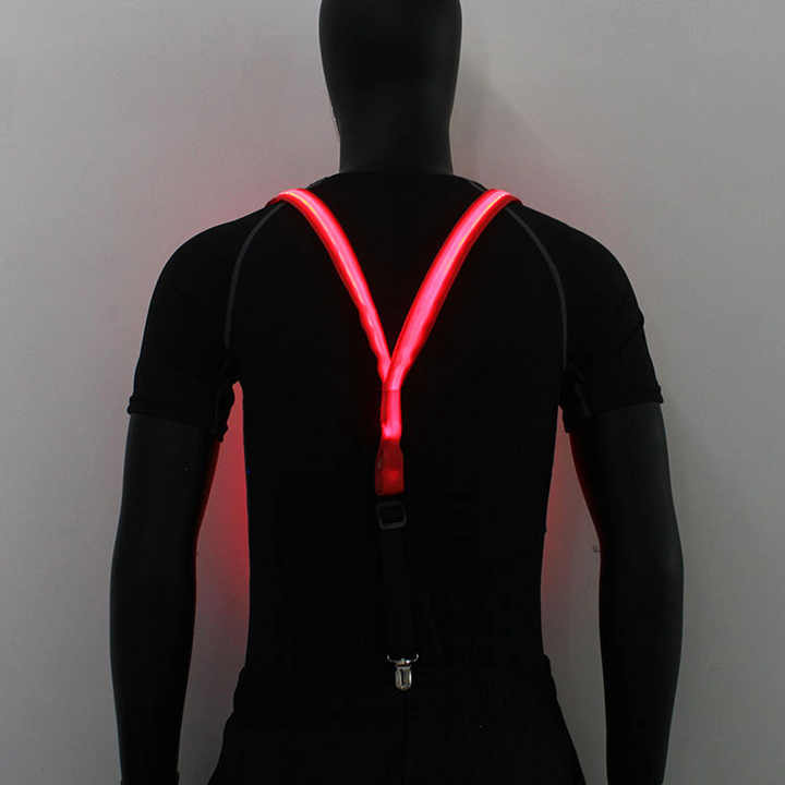 LED Neon Light Men Woman Suspenders for Party Decorations