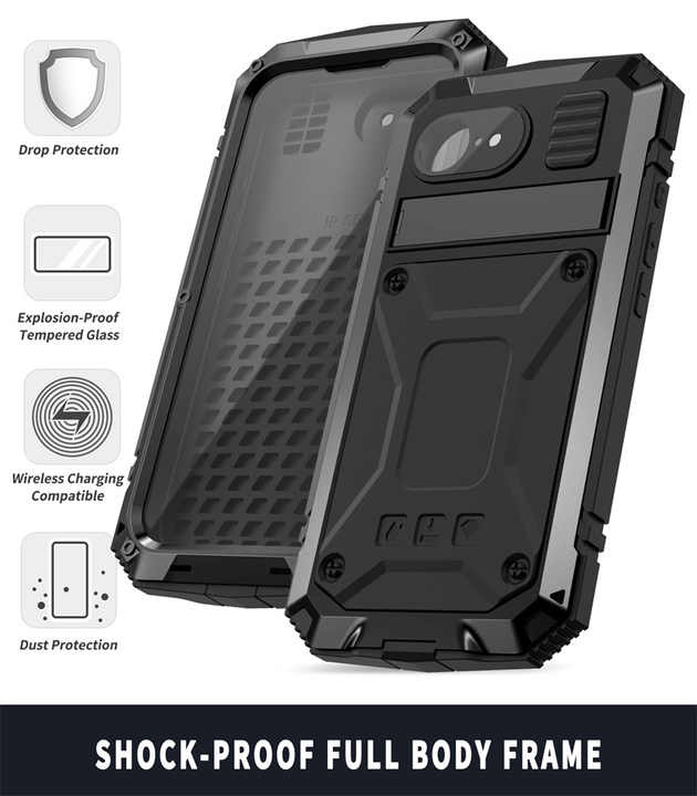 Heavy Duty Metal Armor Full Body Case For Apple iPhone 16e / SE 2025 ...