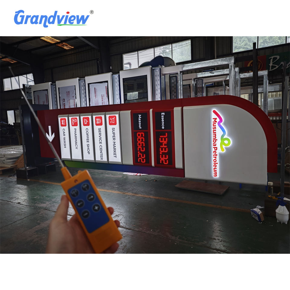 Filling Gas Station Mall Outdoor LED Digital Price Display Customizable ...