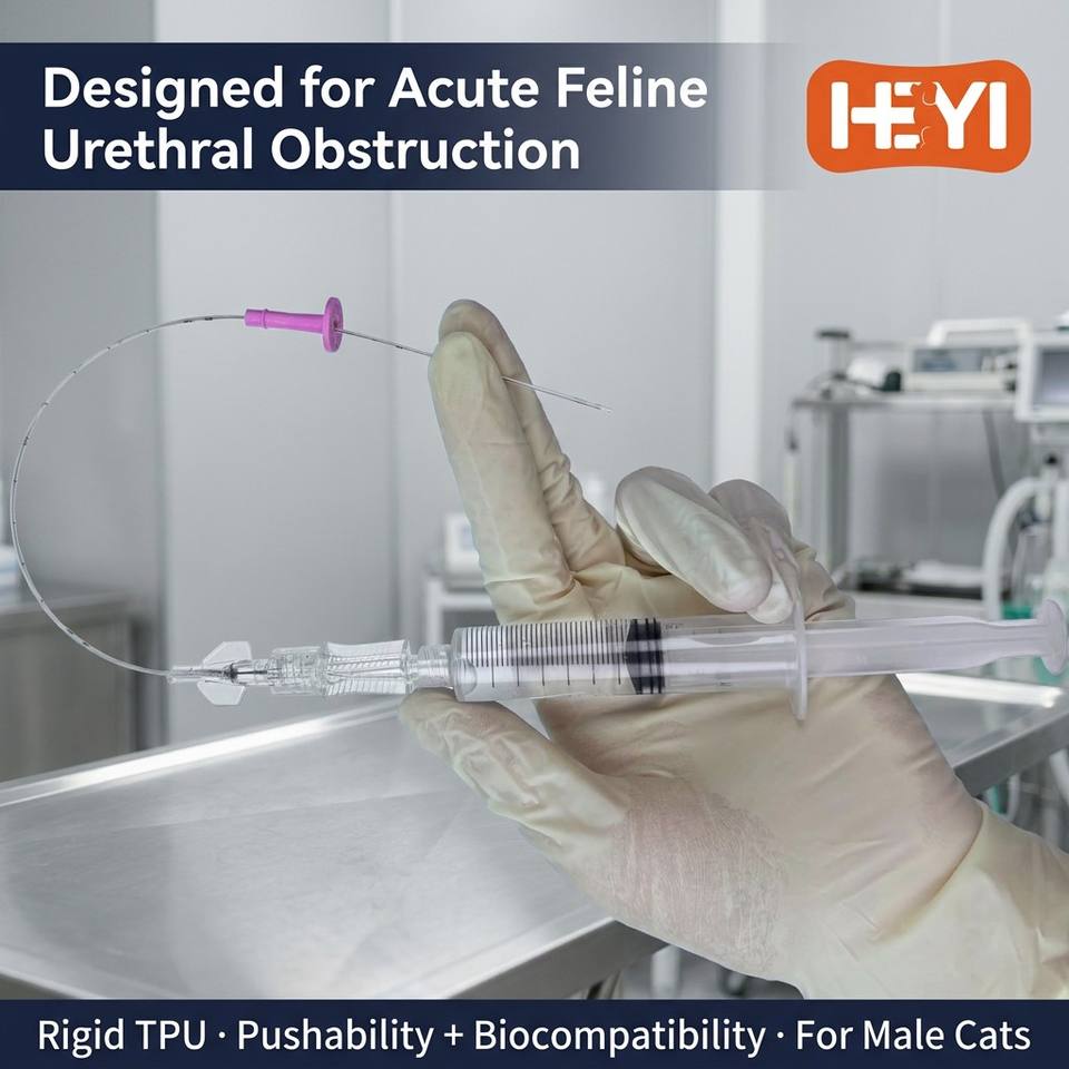 Medical Adjustable Feline Catheter Polyurethane Adjustable Length Cat ...