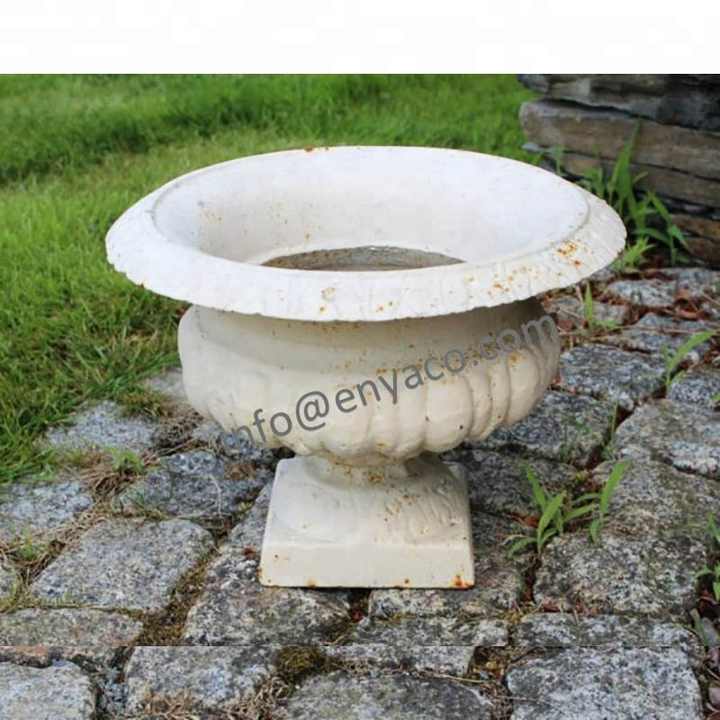 Vintage Home Garden Decorative Antique Grey Classic Metal Flower Pot ...