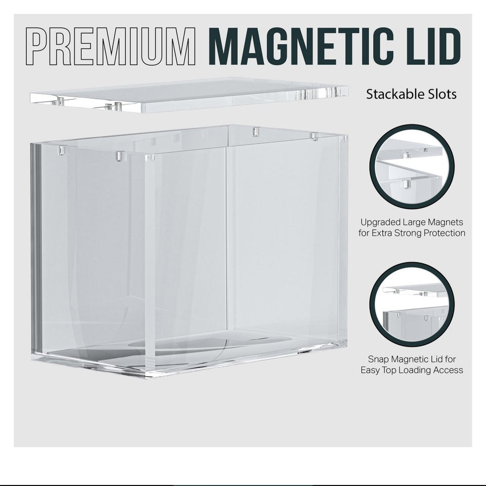 Acrylic Display Case Stackable Ultra Thick Acrylic Wite Strong Magnets ...