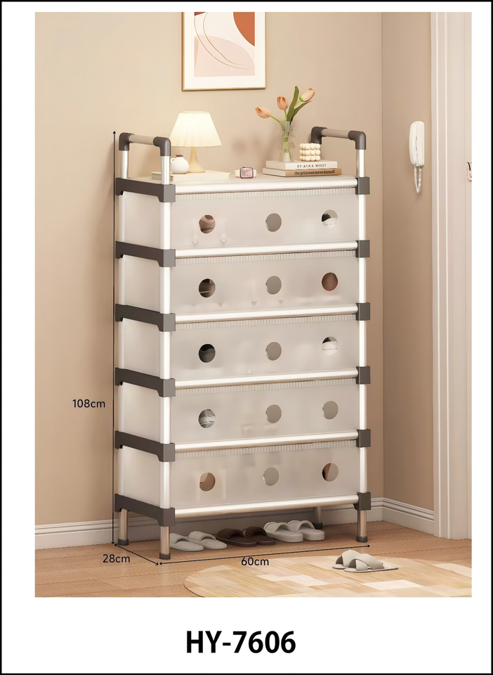 Saving Multi Layer Modern Shoe Rack Dustproof Small Footprint Entryway ...