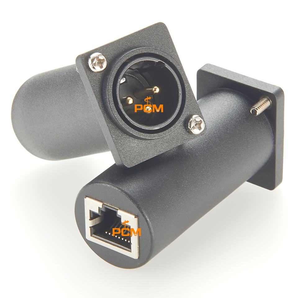 D Series Panel Mount XLR 3 Pin Male to RJ45 Female Feedthrough Adapter ...