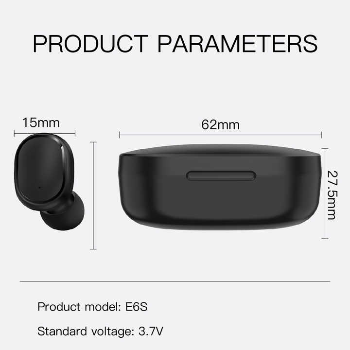 E6S Macron TWS Earbuds - High Quality Wireless Headphones