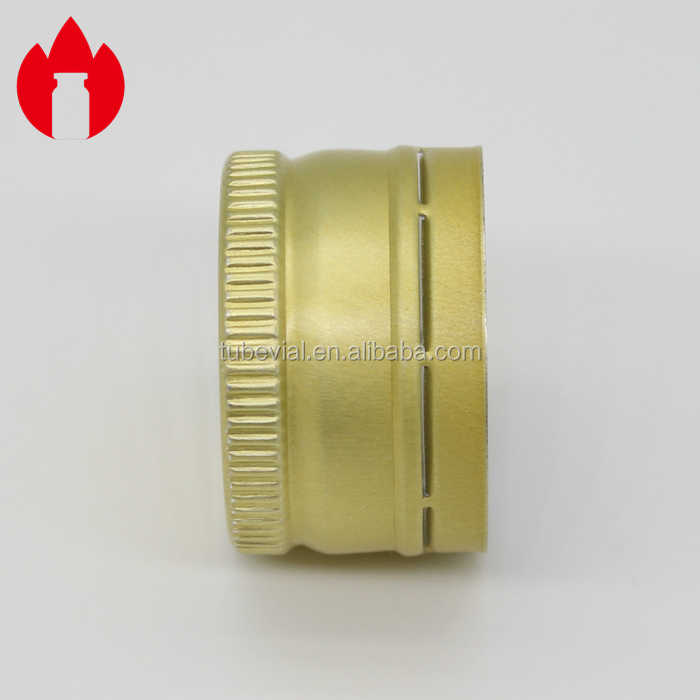 28mm Aluminum Pilfer Proof Cap for Glass Vials - Gold Color