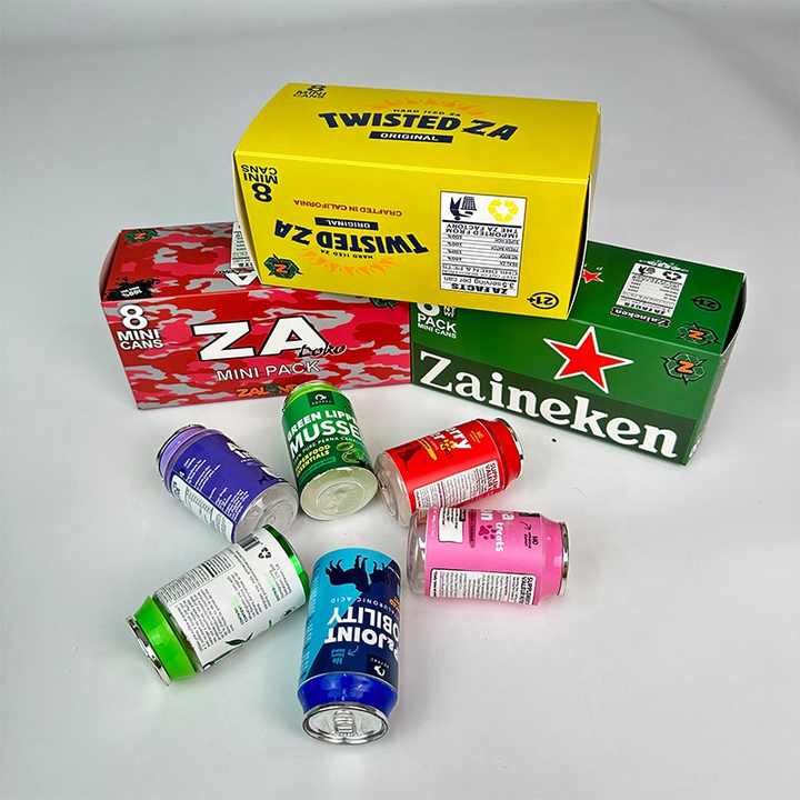 Custom 3.5g 7g Clear Soda Cans with Label Match 3.5g Jar Display Paper ...