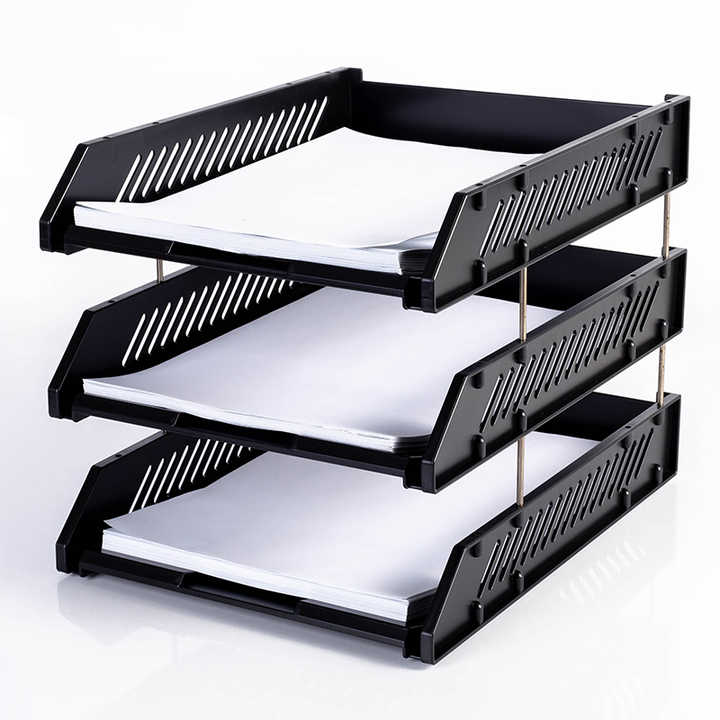 Plastic Office Desktop Organization - Stackable Document Trays
