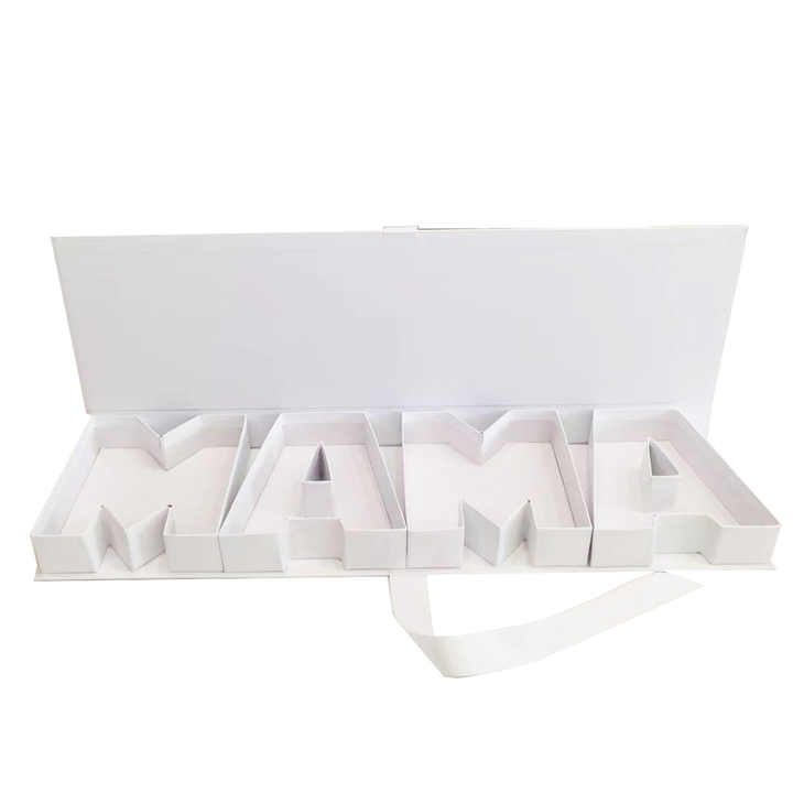 Sweet Mom Cardboard Letter Shaped Mother's Day Gift Box with Flowers ...