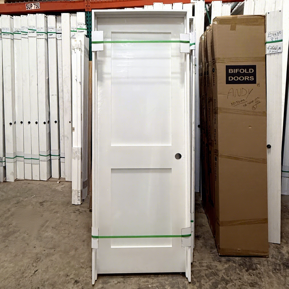USA Warehouse Pre-hung White Primer 2 Panel SC MDF Wooden Interior ...