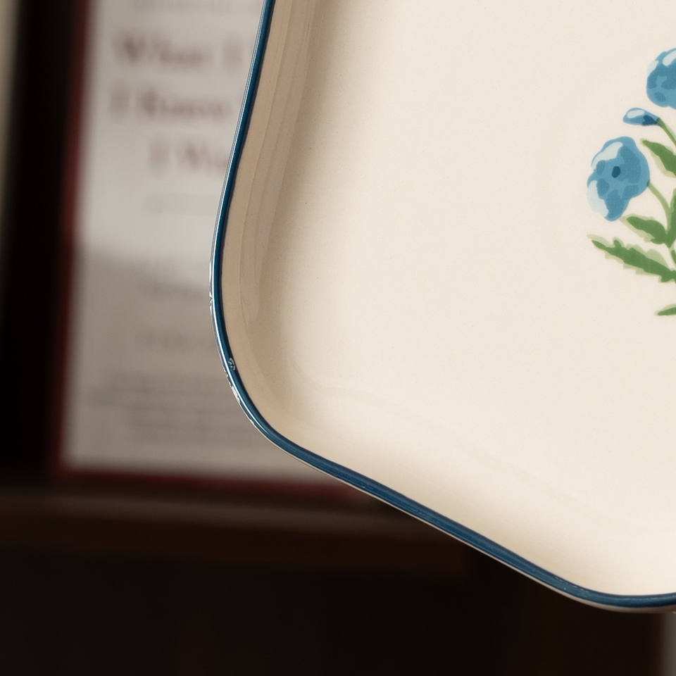 New Design Dinnerware Floral Decal Irregular Color Edge Ceramic Dinner ...