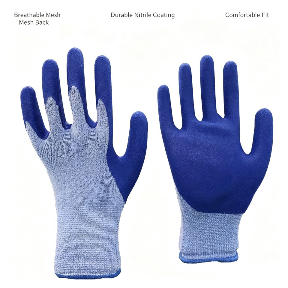 Spandex Nylon Elastic Latex Frosted Gloves Non-Slip Wear-Resistant 24cm ...