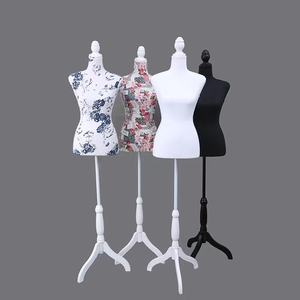 Half Body Torso Velvet Mannequin Female Dummy ABS Plastic Arms Models ...