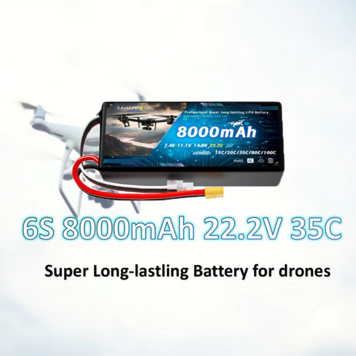 29.6V 25C 8000mAh FPV Drone Battery 6S 10inch Agricultural UAV Lithium ...
