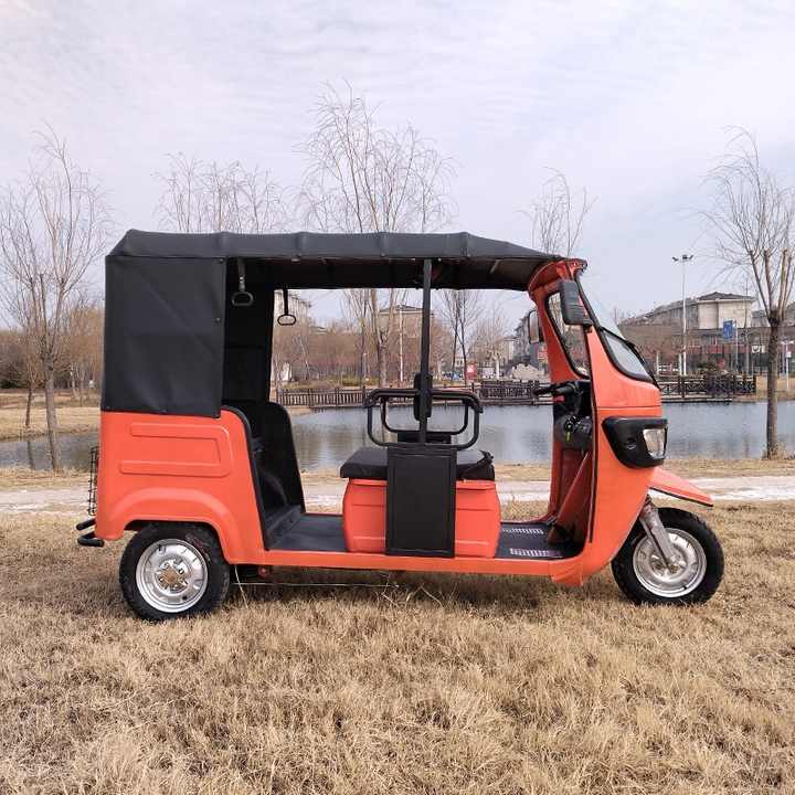 New Launch Orange Electric Tuk Tuk 6-Seater with Open Body and Sun ...